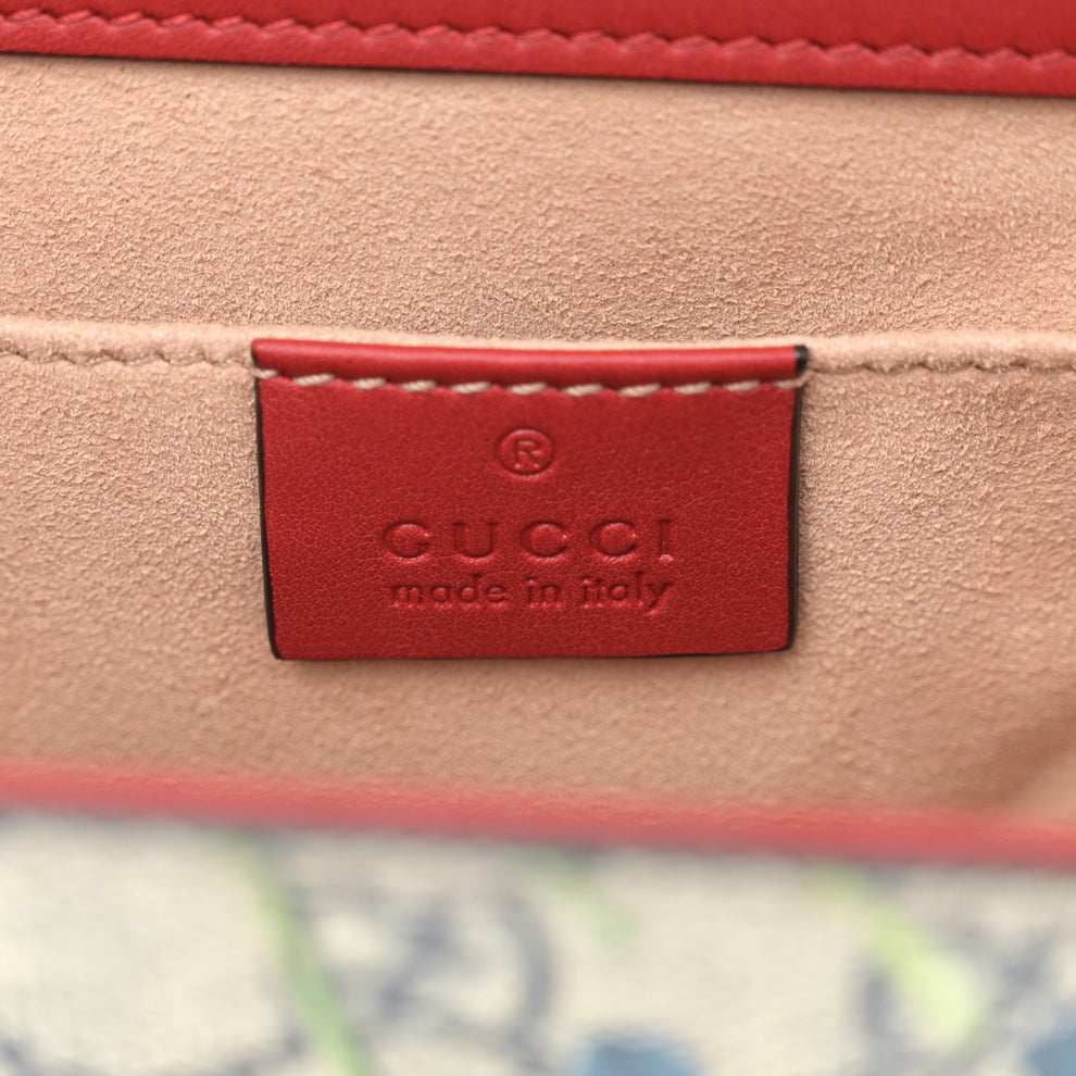 Gucci GG Supreme Monogram Blooms Small Padlock Shoulder Bag Beige Blue ...