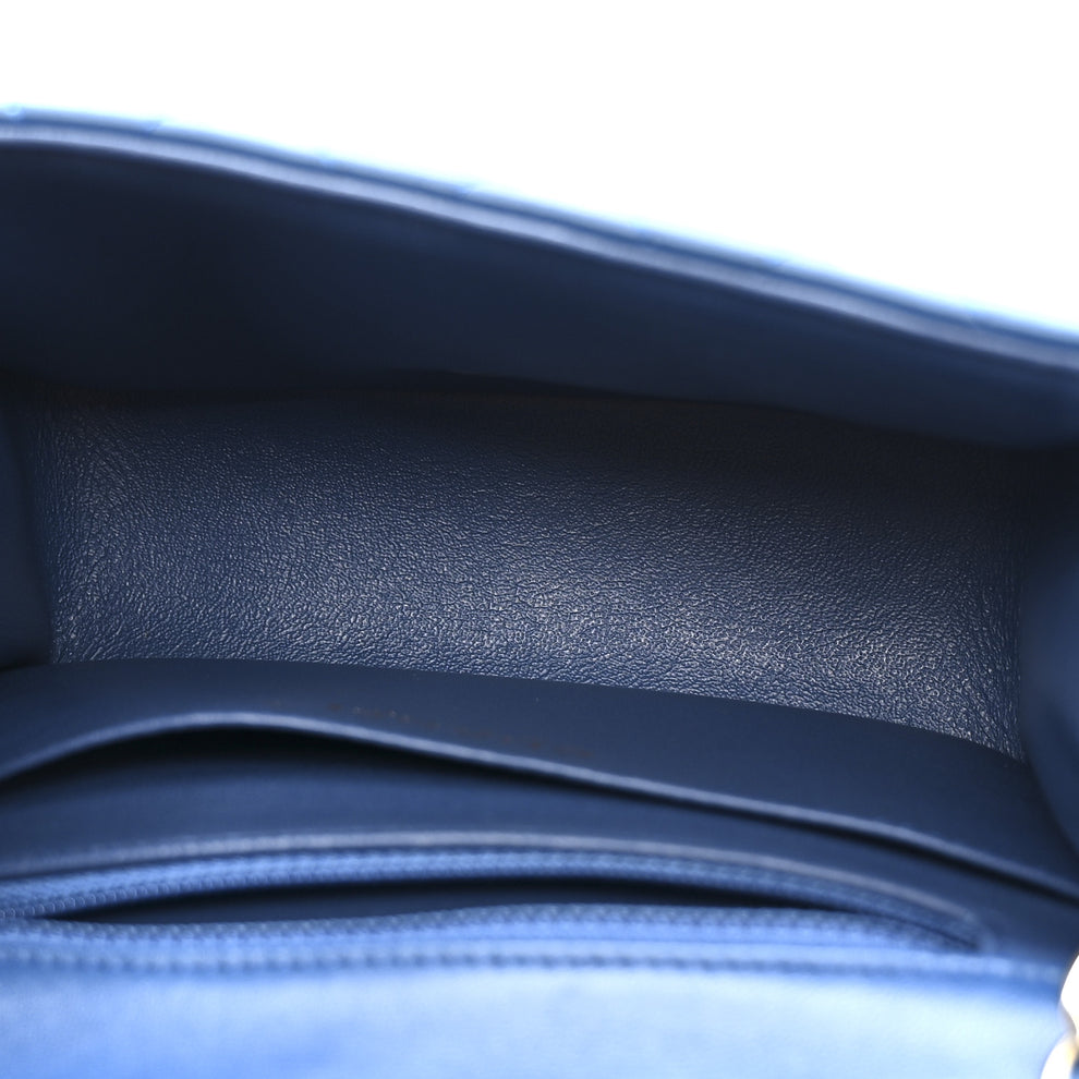 Chanel Lambskin Quilted Mini Square Flap Dark Blue 1773764 – FASHIONPHILE