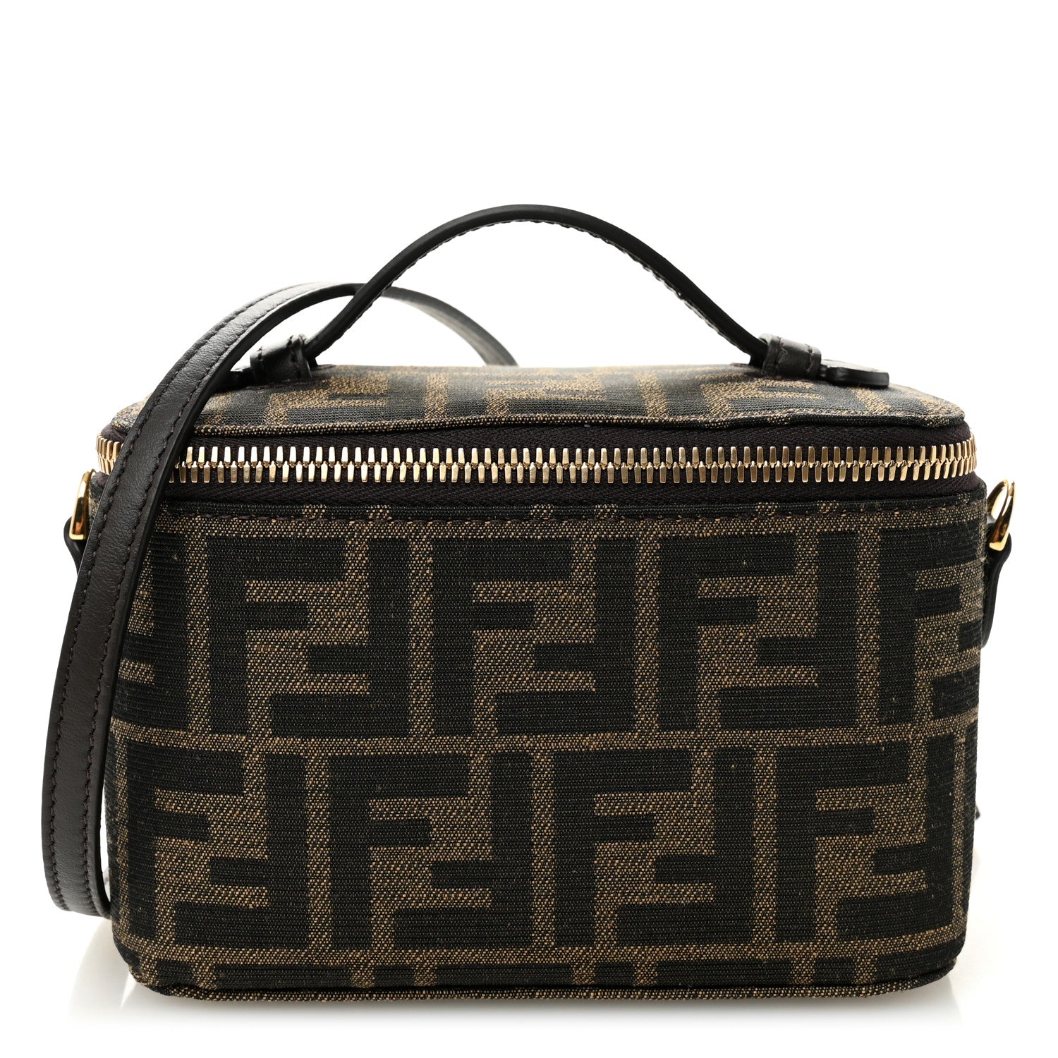 Fendi Vitello Grace Jacquard FF MIni Vanity Bag Tobacco Brown 1791096 ...