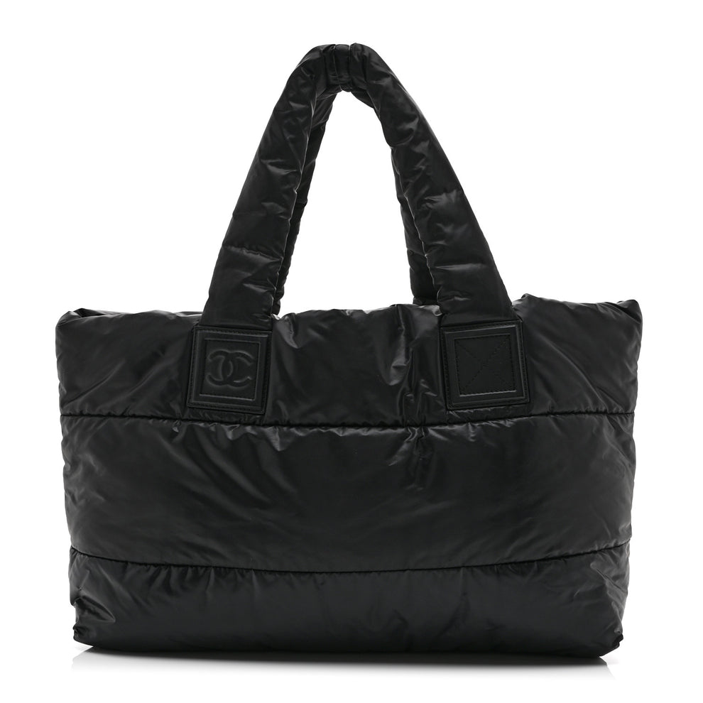 Chanel Nylon Quilted Large Coco Cocoon Reversible Tote Black 1771168 ...