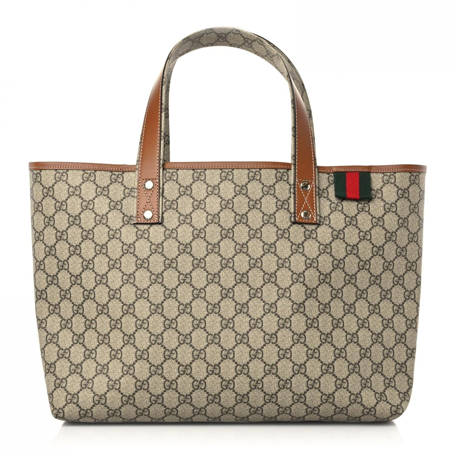 Gucci GG Plus Monogram Medium Signature Web Loop Tote Brown 1091275 ...