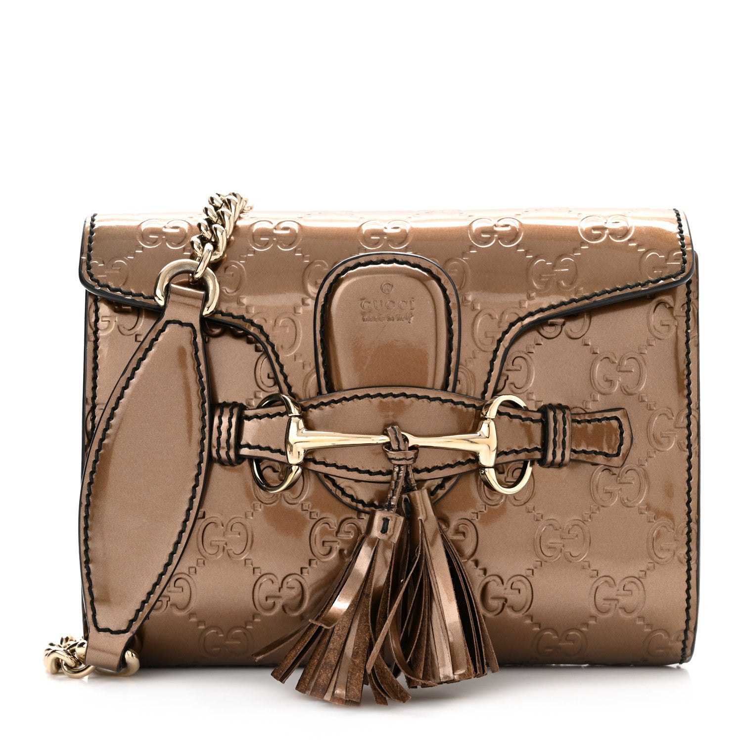 Gucci Shine Guccissima Mini Emily Chain Shoulder Bag Acero 1222774 ...