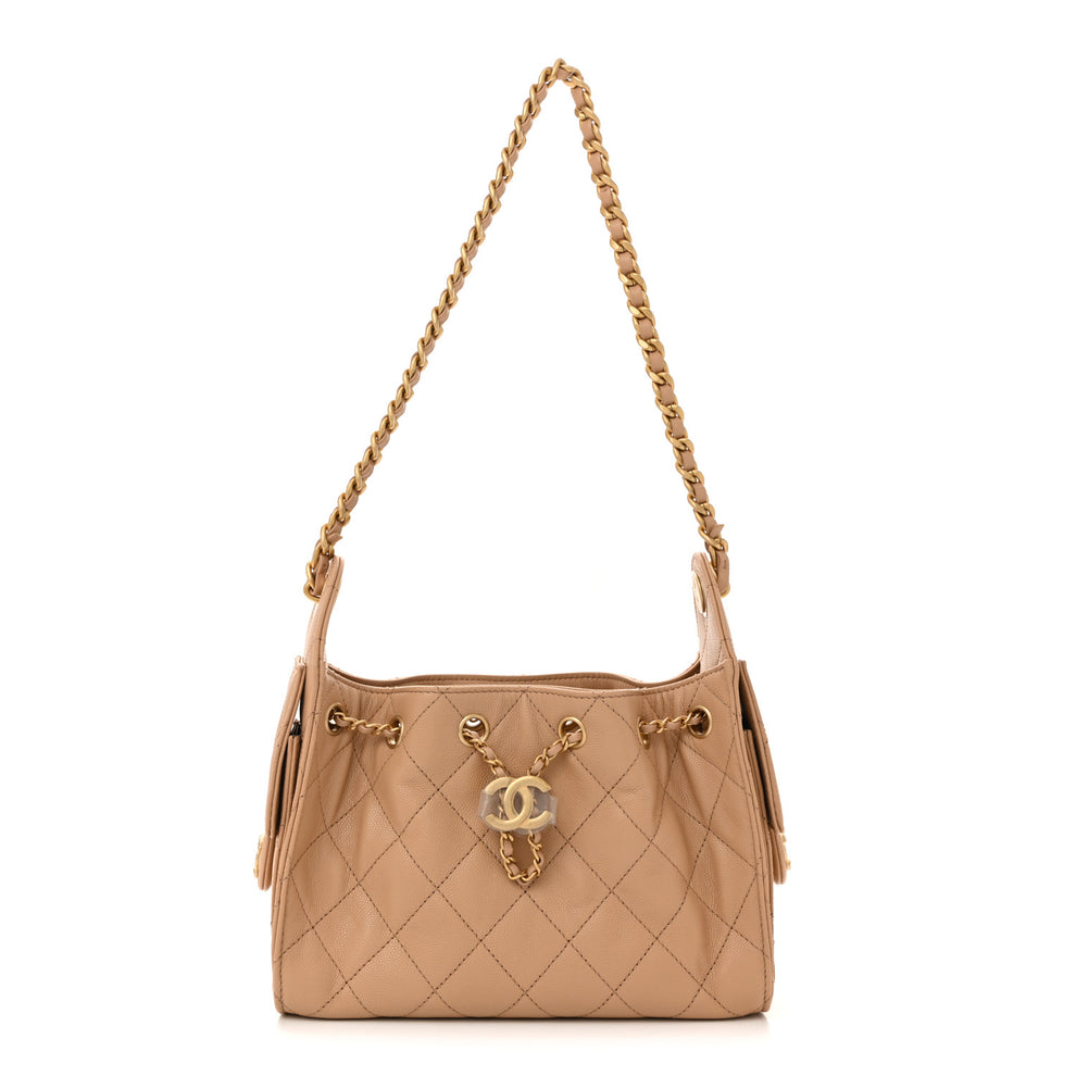 Chanel Caviar Quilted Mini Chanel 25 Handbag Beige 1787167 – FASHIONPHILE