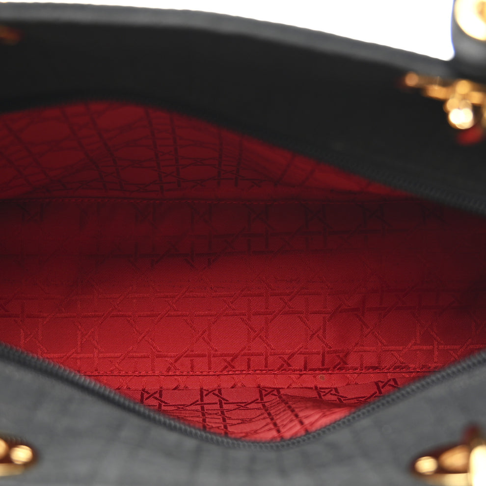 Christian Dior Nylon Cannage Large Lady Dior Black 1801051 – FASHIONPHILE