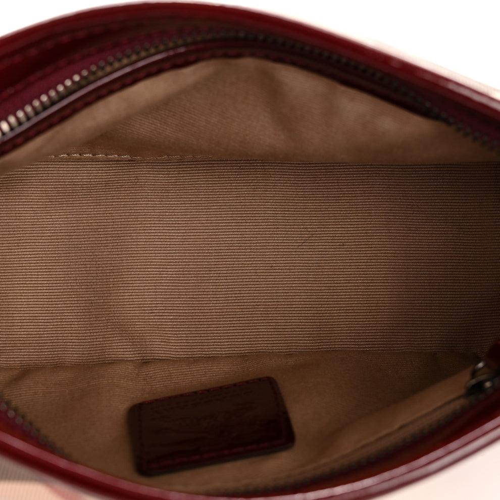 Burberry Patent Nova Check Newbury Dark Red 1785993 – FASHIONPHILE