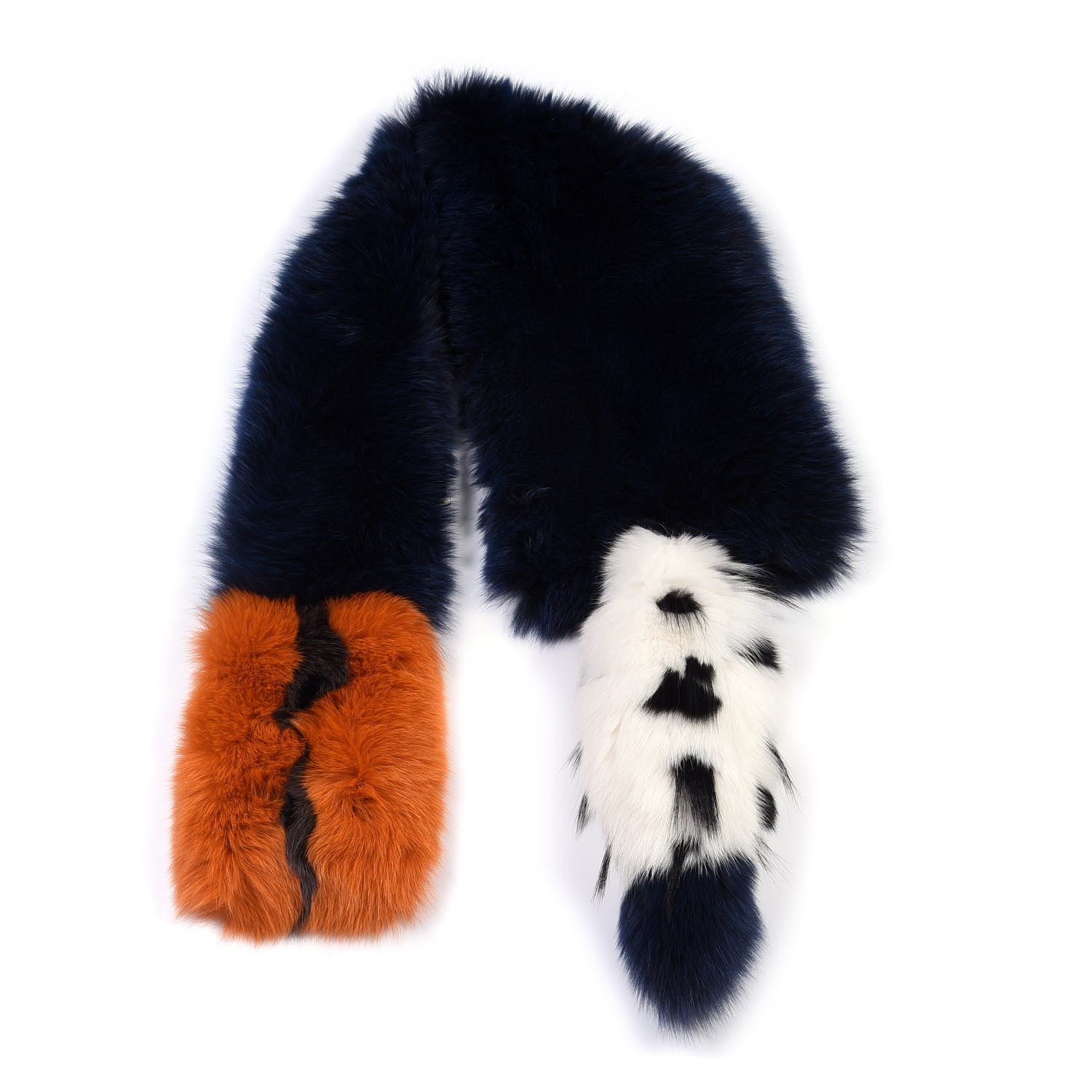 Fendi Fox Fur Stole Lapis Lazuli Multicolor 799175 – FASHIONPHILE