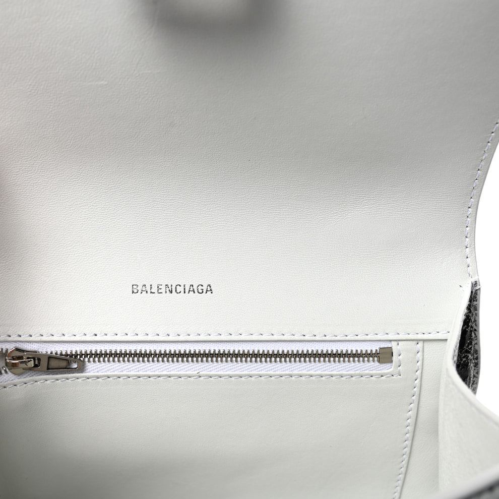 Balenciaga Smooth Calfskin Graffiti Hourglass Top Handle Bag Small ...