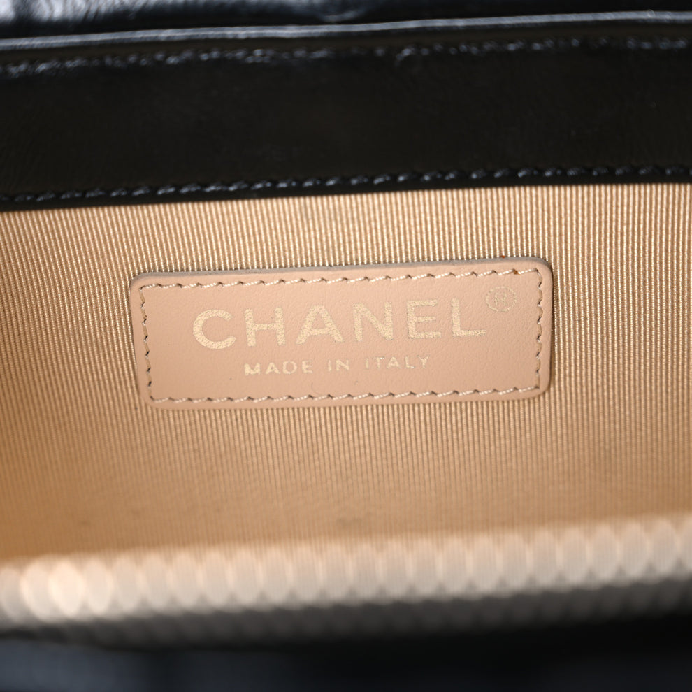 Chanel Calfskin Raffia Small Vanity Case Bag Black Beige 1780610 ...