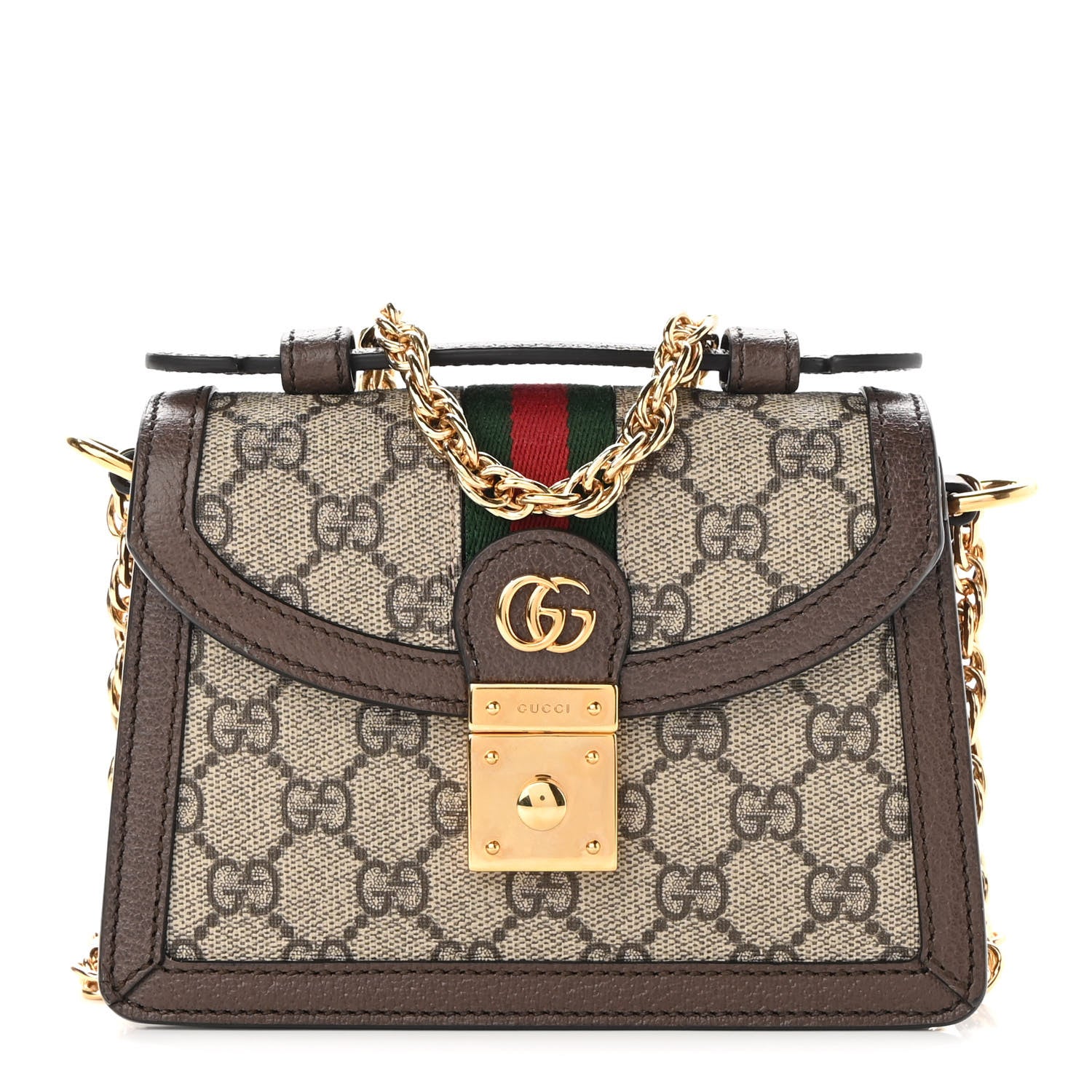 Gucci GG Supreme Monogram Textured Dollar Calfskin Web Mini Ophidia ...