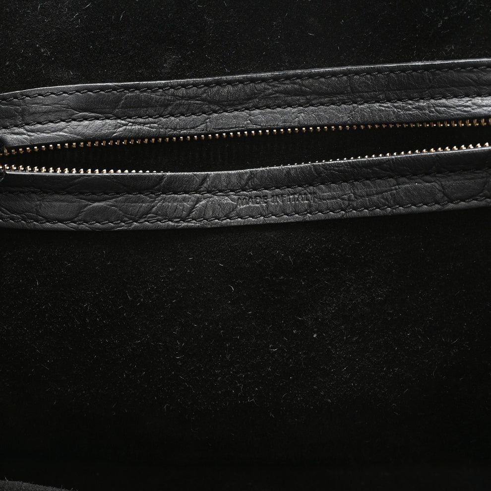 Celine Crocodile Embossed Calfskin Large Phantom Luggage Black 1787584 ...