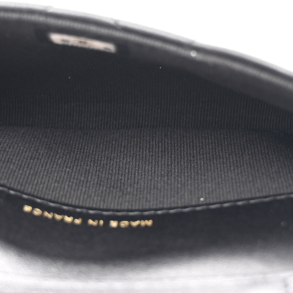 Chanel Lambskin Enamel Quilted Coco Hearts Clutch With Chain Black ...