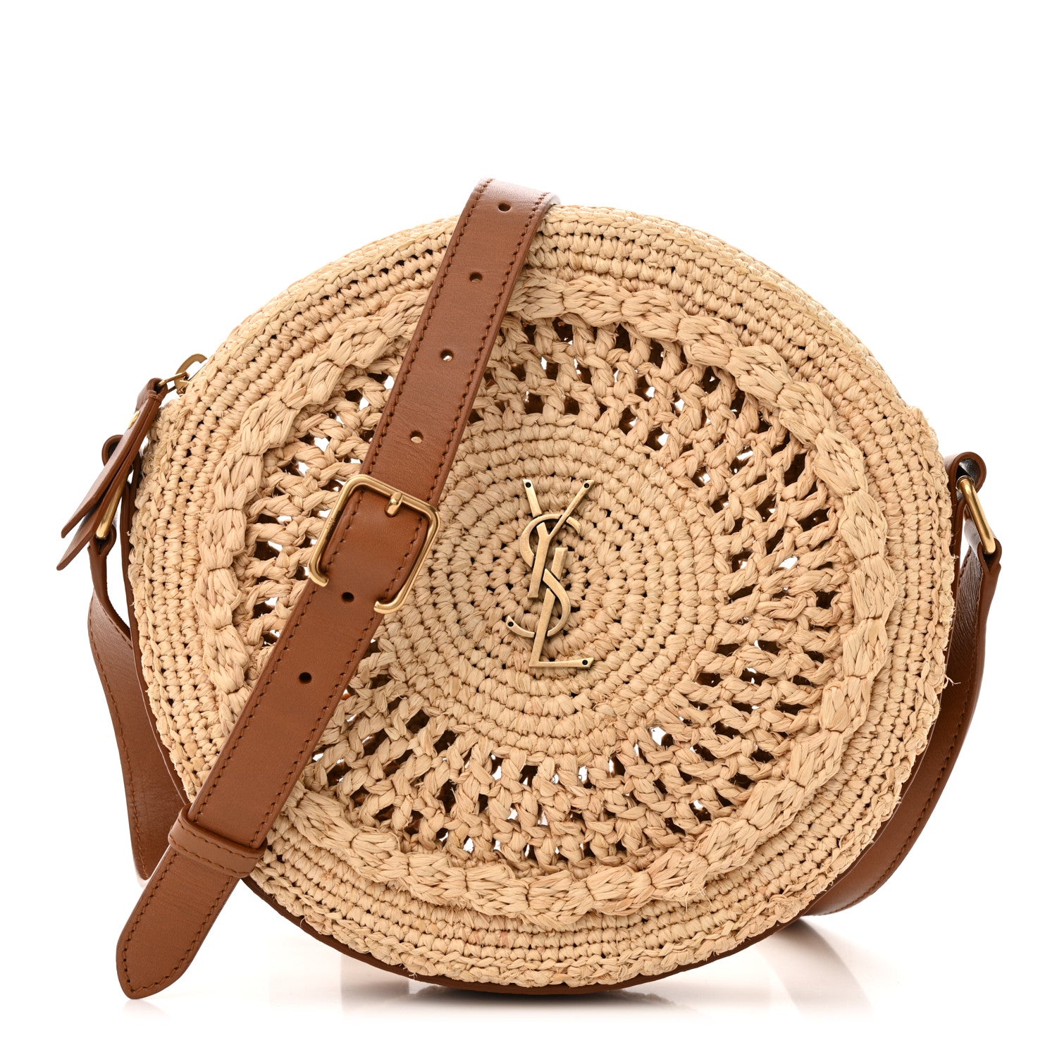 Saint Laurent Raffia Sac Round Naturel 1498262 – FASHIONPHILE