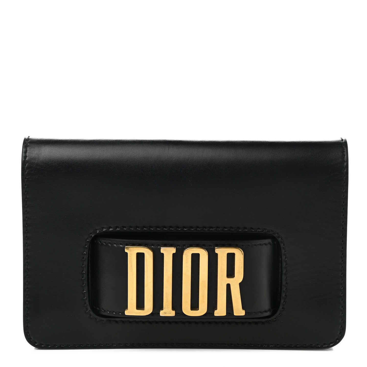 Christian Dior Smooth Calfskin Dio(r)evolution Flap Clutch Black 974947 ...
