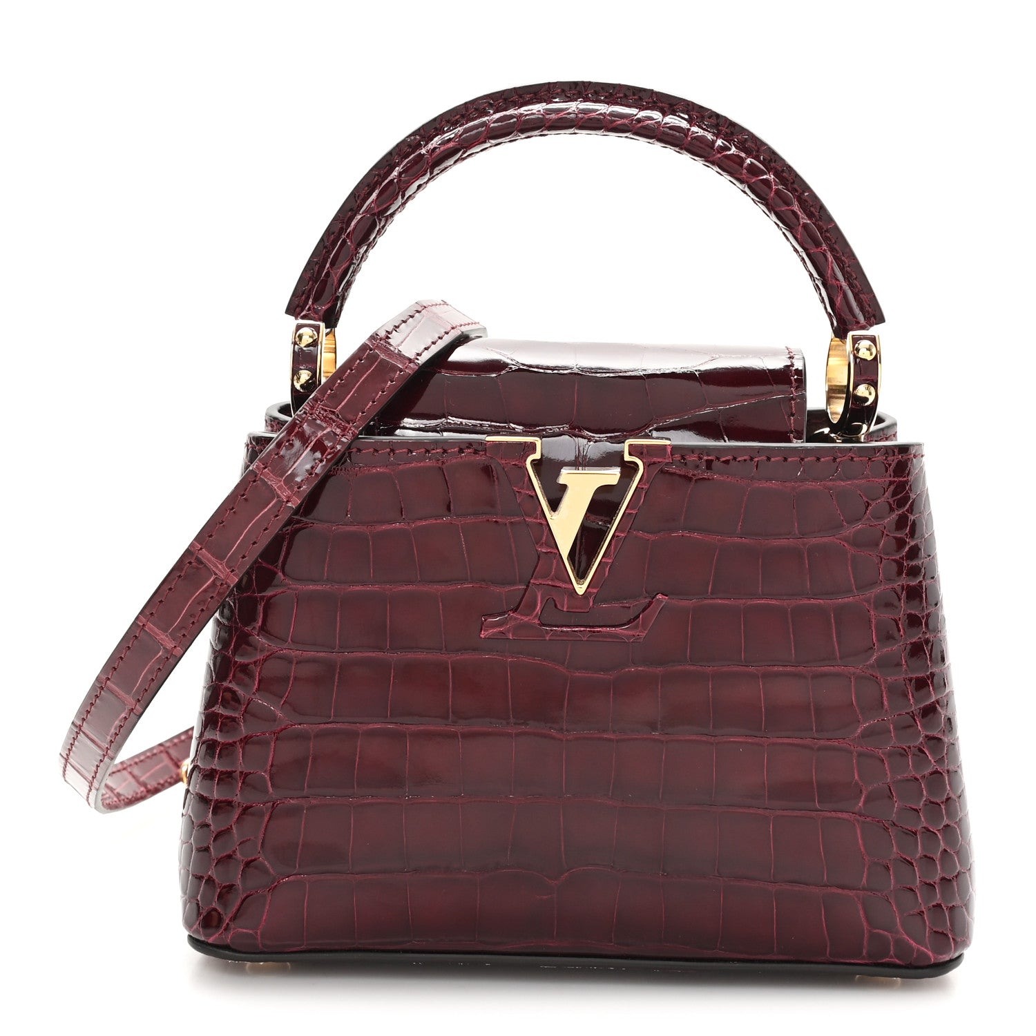 Louis Vuitton Crocodile Mini Capucines Bordeaux 1756329 – FASHIONPHILE
