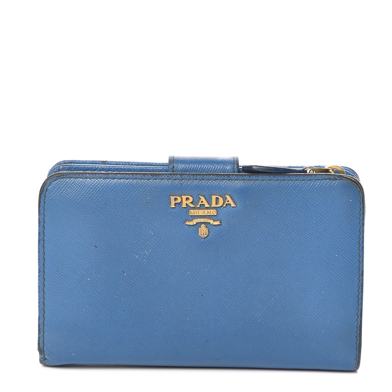 Prada Saffiano Metal Compact Wallet Cobalto 533729 – FASHIONPHILE