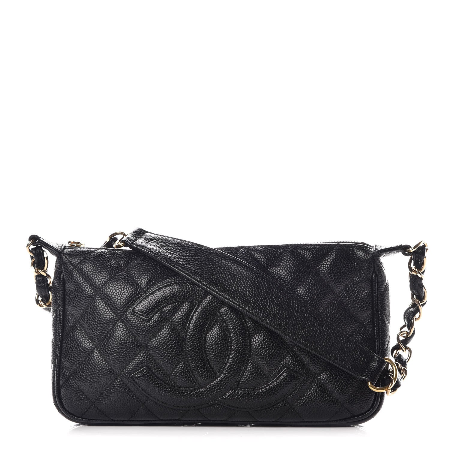 Chanel Caviar Quilted CC Shoulder Bag Black 406785 – FASHIONPHILE
