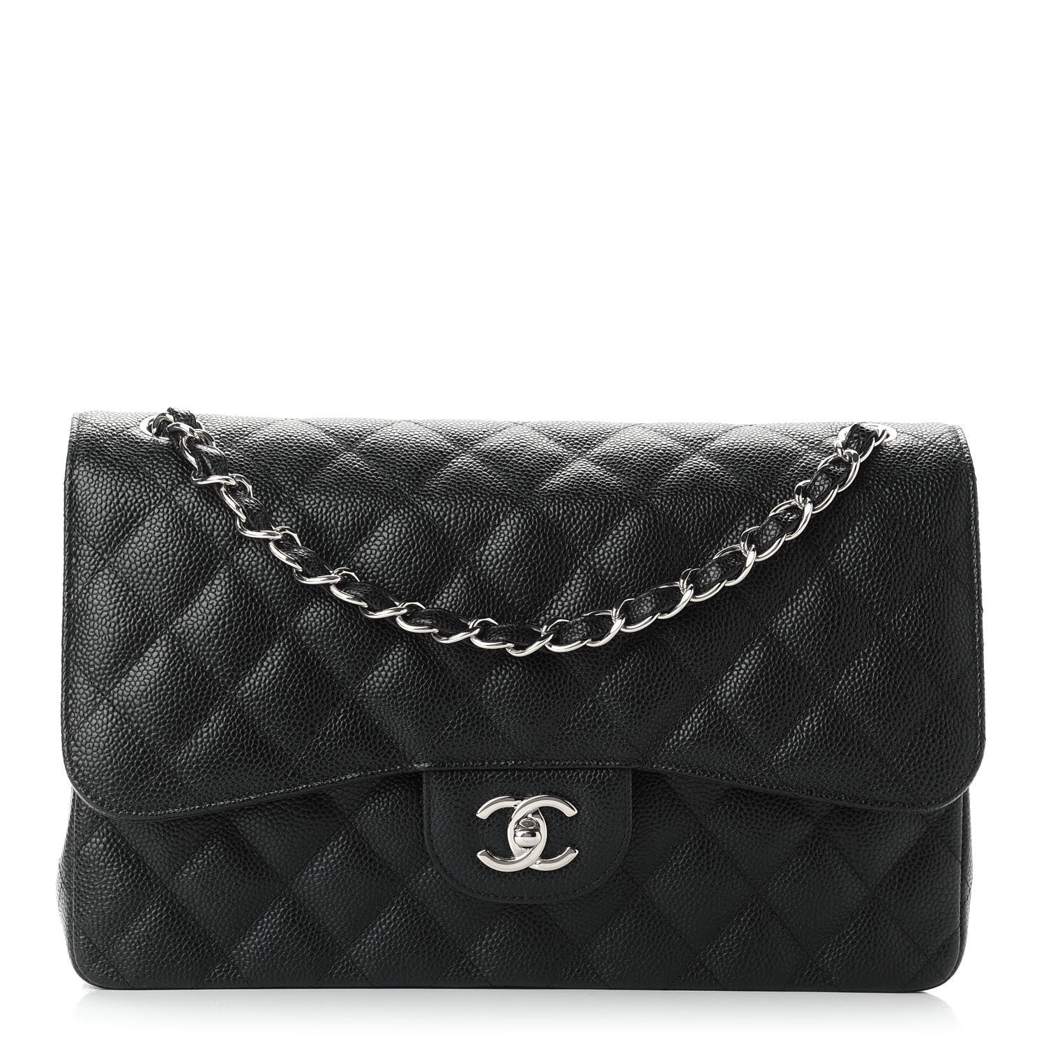 Chanel Caviar Quilted Jumbo Double Flap Black 1063829 – FASHIONPHILE