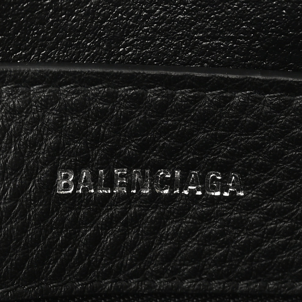 Balenciaga Smooth Calfskin Logo Double Sided XXS Everyday Tote Black ...