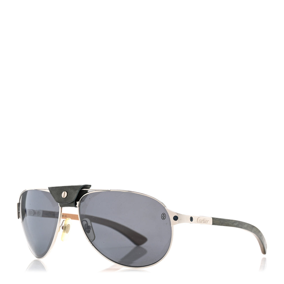 Cartier Metal Santos Dumont Aviator Sunglasses Silver 1738285 ...