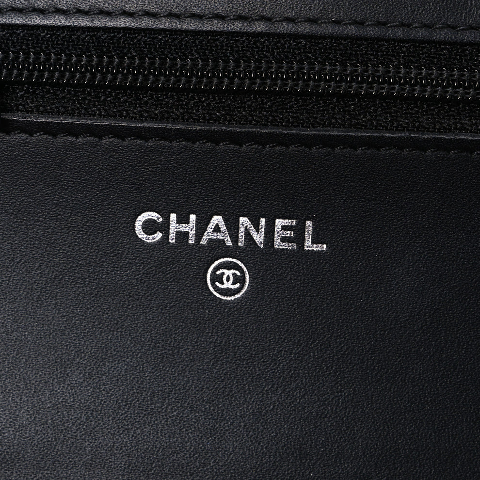 Chanel Glazed Aged Calfskin Reissue Wallet On Chain WOC So Black ...