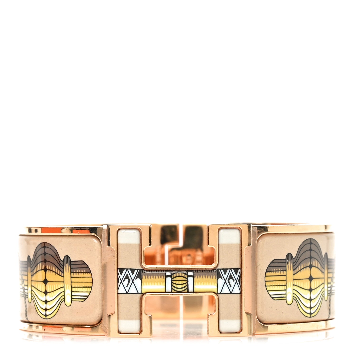 Hermes Enamel Wide Print Cliquetis Clic Clac H Bracelet PM Songe Nuit ...