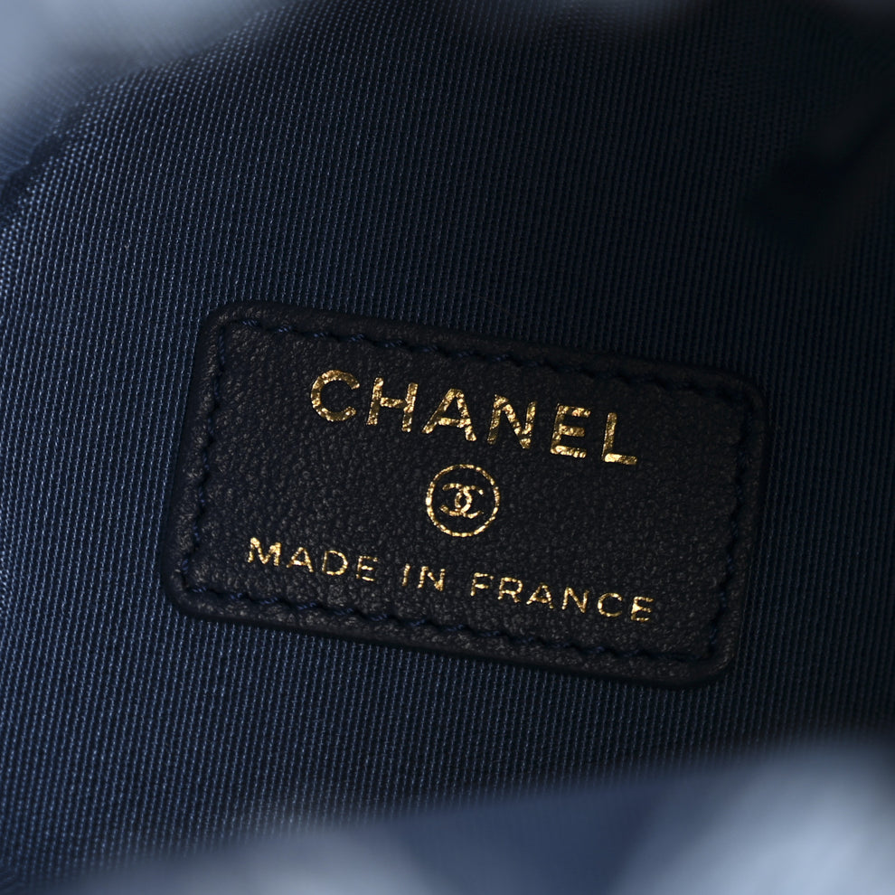 Chanel Denim Quilted Mood Mini Bucket With Chain Blue Multicolor ...