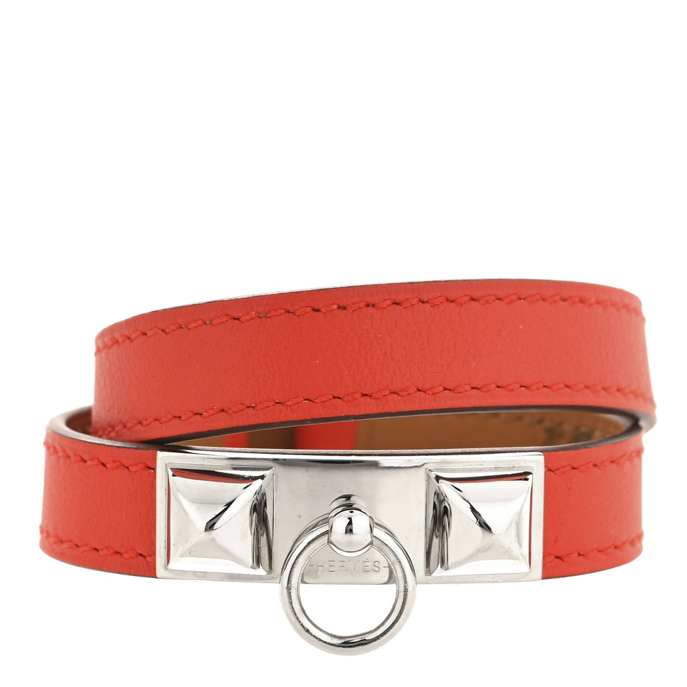 Hermes Swift Rivale Double Tour Bracelet XS Rouge Casaque 1741733 ...