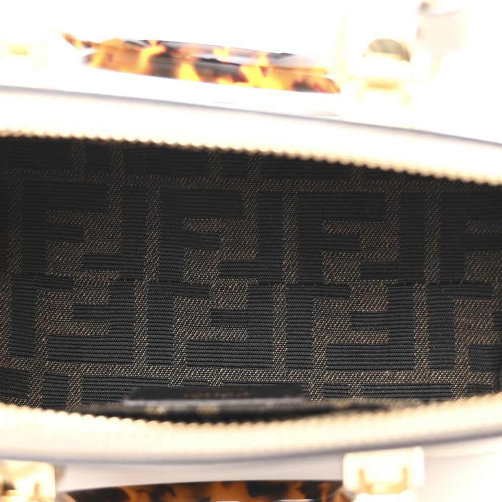 Fendi Vitello King Plexiglass Logo Embossed Mini By The Way Top Handle ...