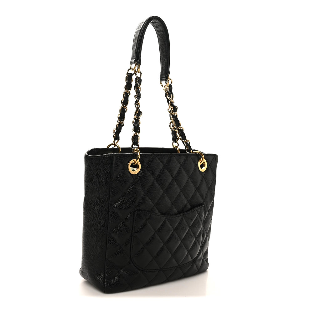 Chanel Caviar Quilted Petit Shopping Tote PST Black 1809578 – FASHIONPHILE