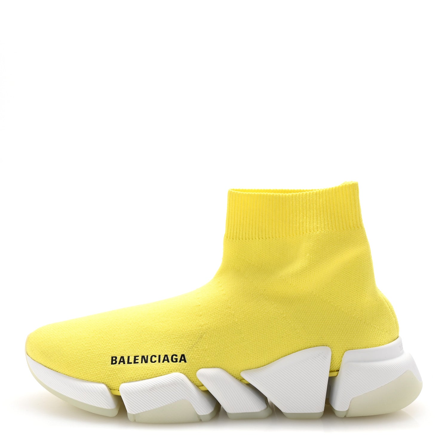 Balenciaga Ribbed Knit Womens Speed 2.0 Transparent Sole Sneakers 39 ...