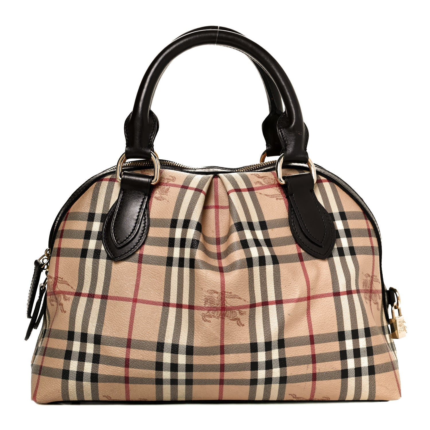Burberry Haymarket Check Thornley Satchel Chocolate 953073 – FASHIONPHILE