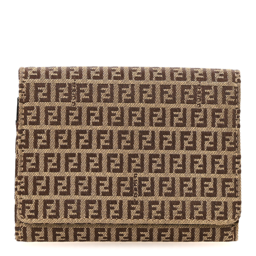 Fendi Zucchino Compact Wallet Toro Mogano Panna 1781916 – FASHIONPHILE