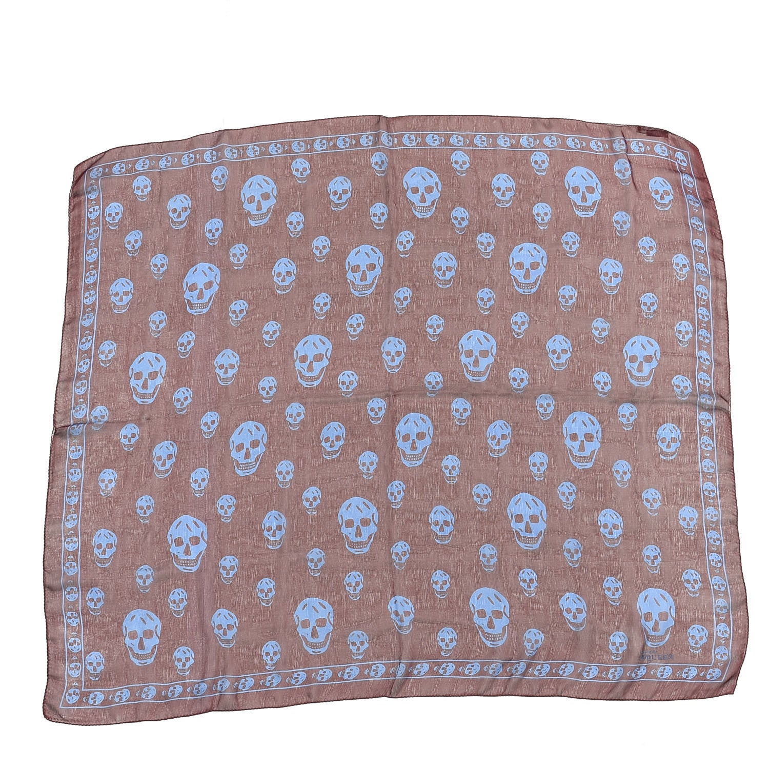 Alexander McQueen Silk Chiffon Skull Scarf Sky Blue 640219 – FASHIONPHILE
