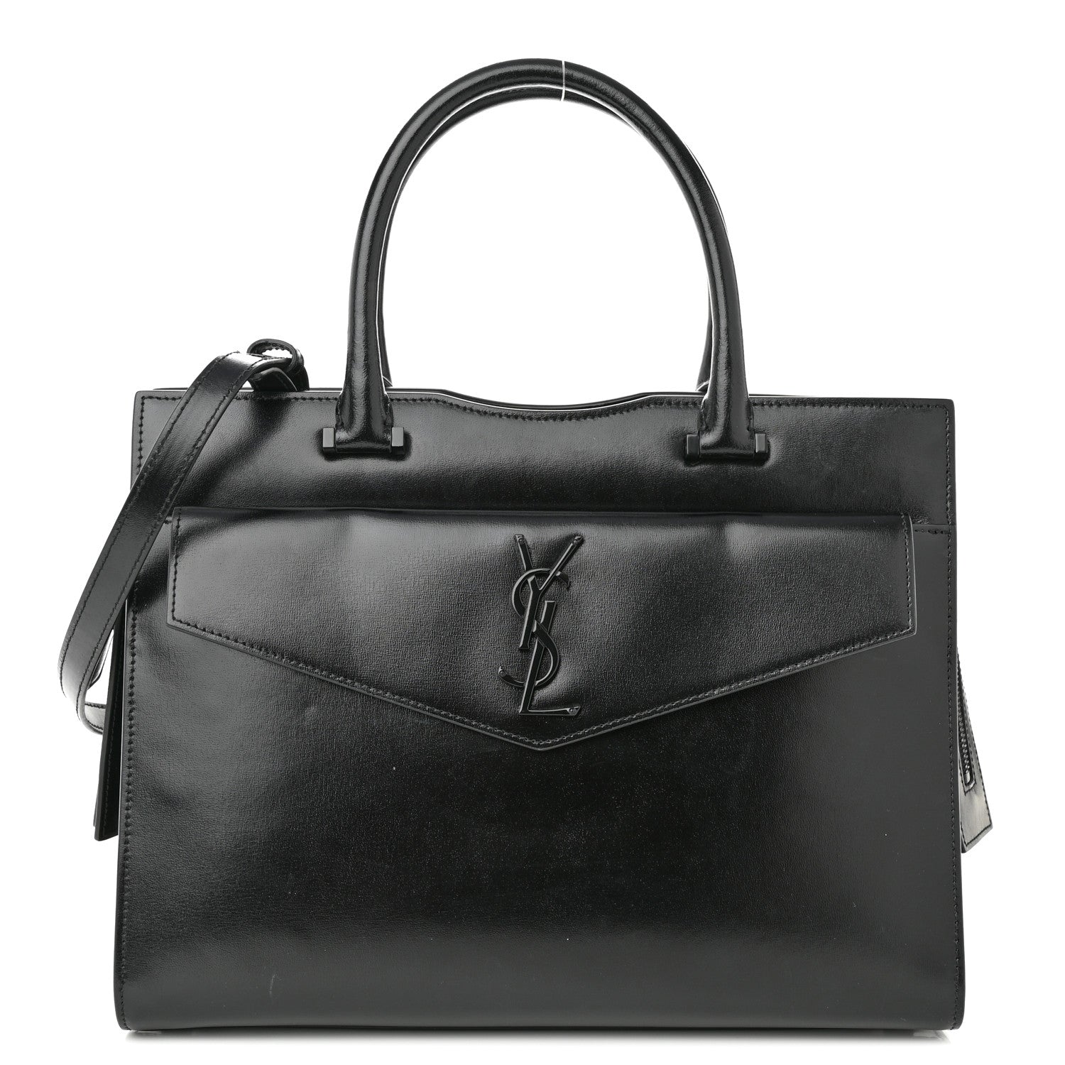 Saint Laurent Shiny Calfskin Medium Uptown Tote Black 1260956 ...