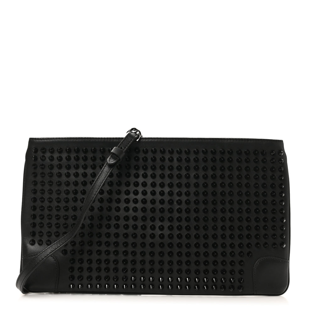 Christian Louboutin Calfskin Studded Loubiposh Clutch Black 1788757 ...