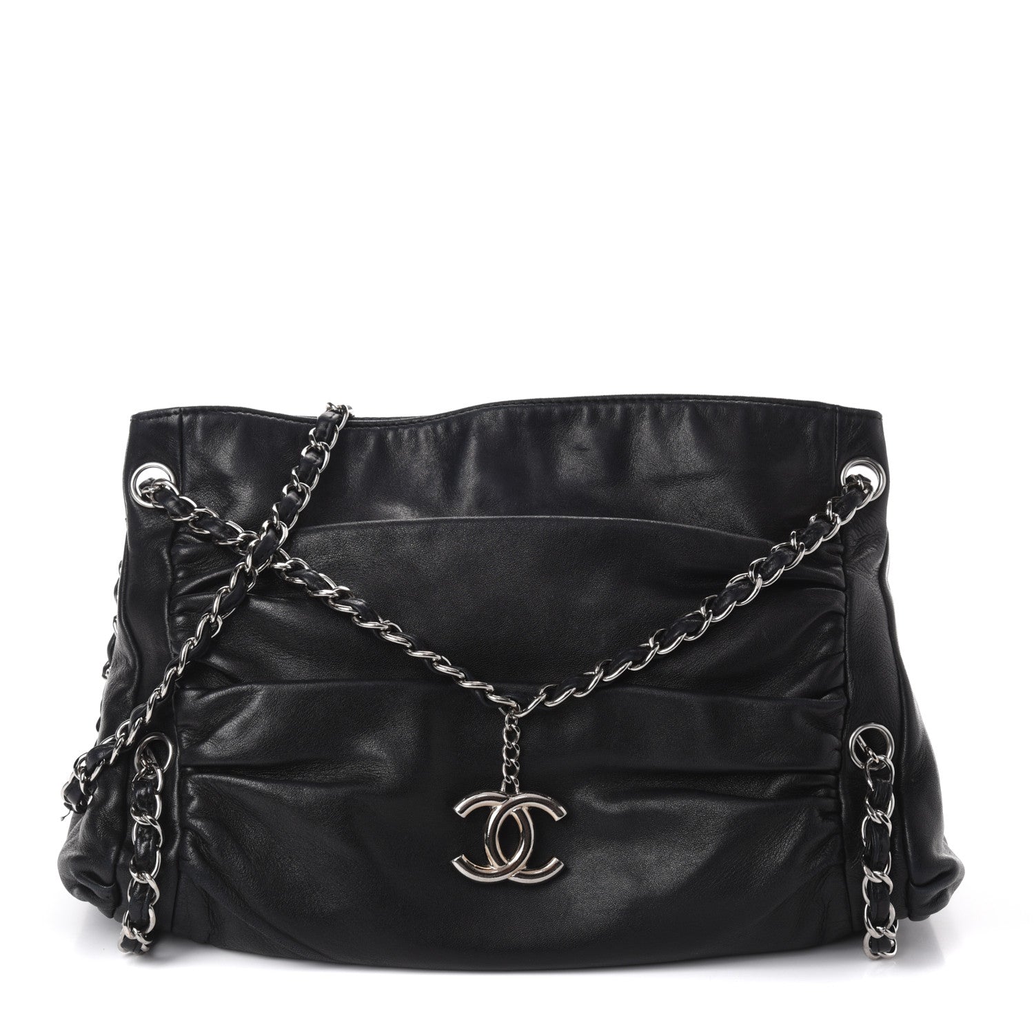 Chanel Lambskin Large Sharpei Shoulder Bag Black 773941 – FASHIONPHILE