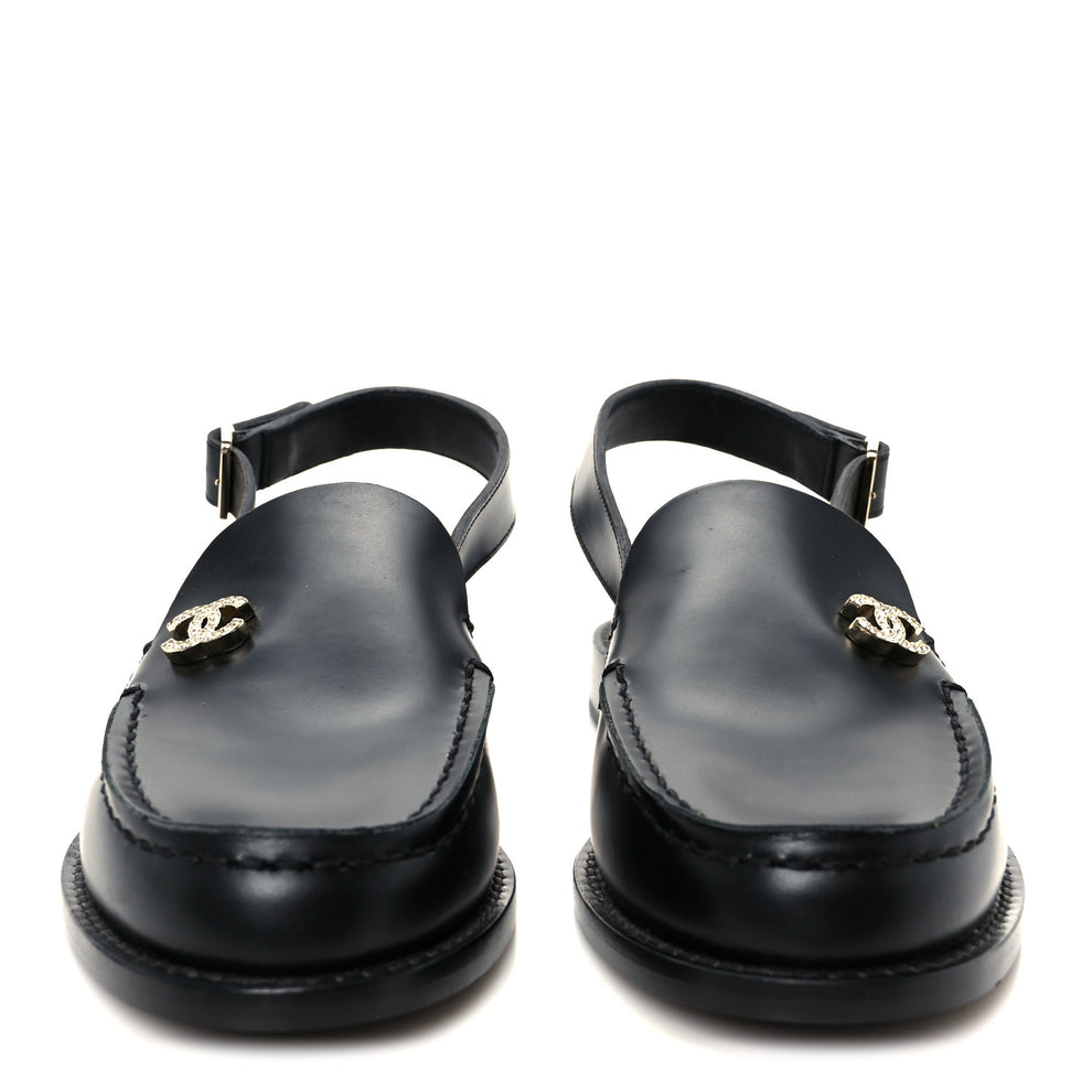 Chanel Calfskin Crystal Slingback Loafers 36 Black 1808750 – FASHIONPHILE