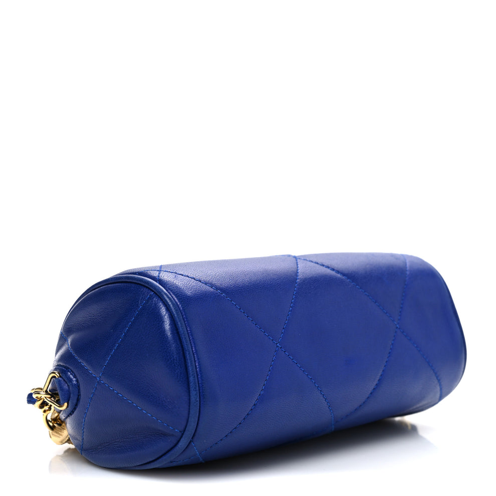 Chanel Lambskin Diamond Quilted Small Shoulder Bag Blue 1798453 ...