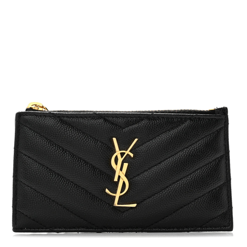 Saint Laurent Grain De Poudre Matelasse Chevron Monogram Fragments ...