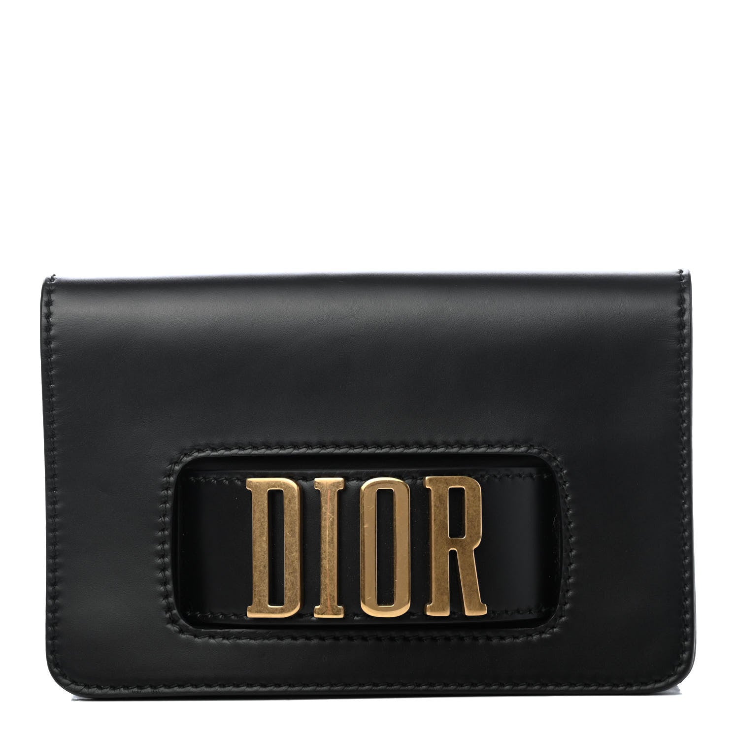 Christian Dior Smooth Calfskin Dio(r)evolution Flap Clutch Black 806011 ...