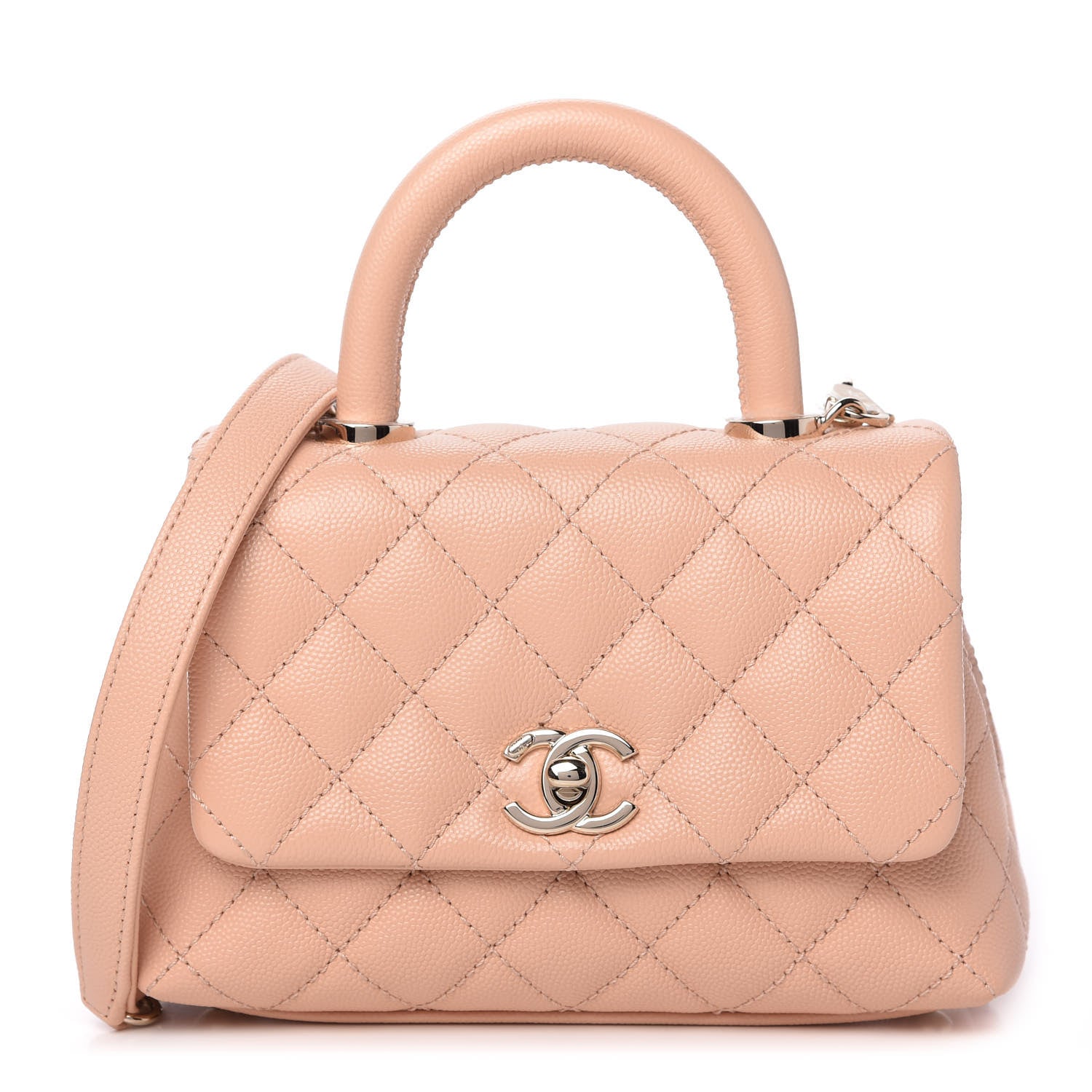 Chanel Caviar Quilted Extra Mini Coco Handle Flap Light Pink 727528 ...