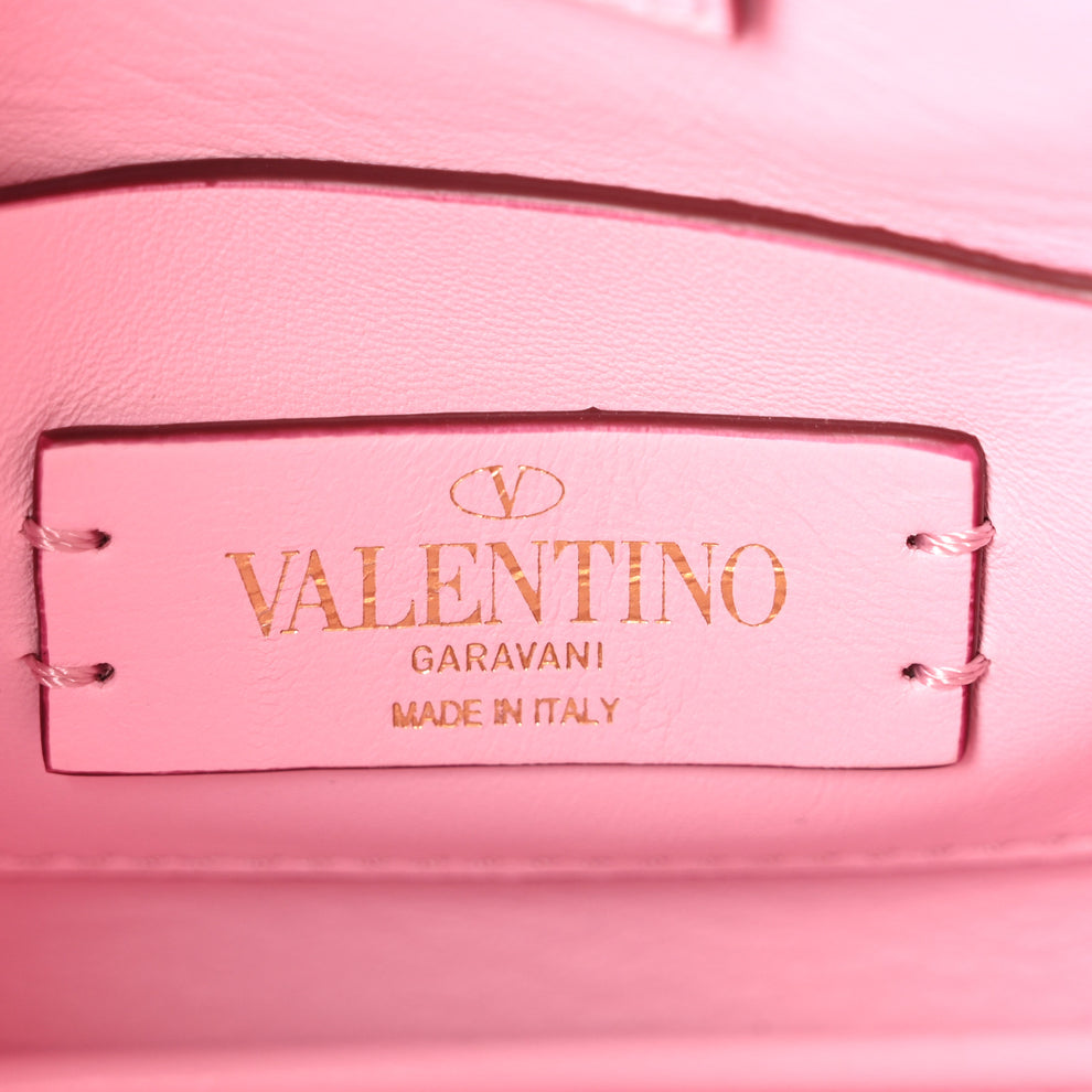 Valentino Garavani Nappa Mini Roman Stud The Handle Bag Pink Borealis ...