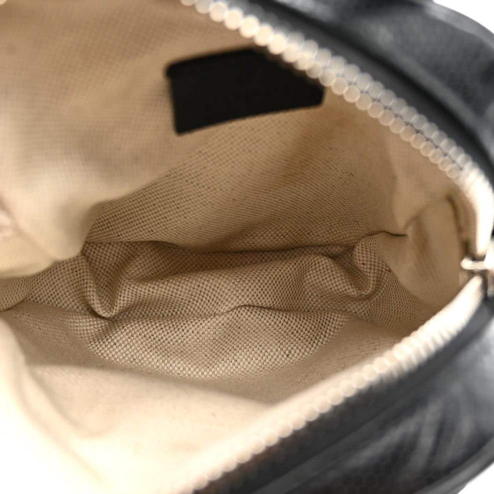 Gucci Calfskin GG Tennis Embossed Mini Double Zip Messenger Bag Black ...