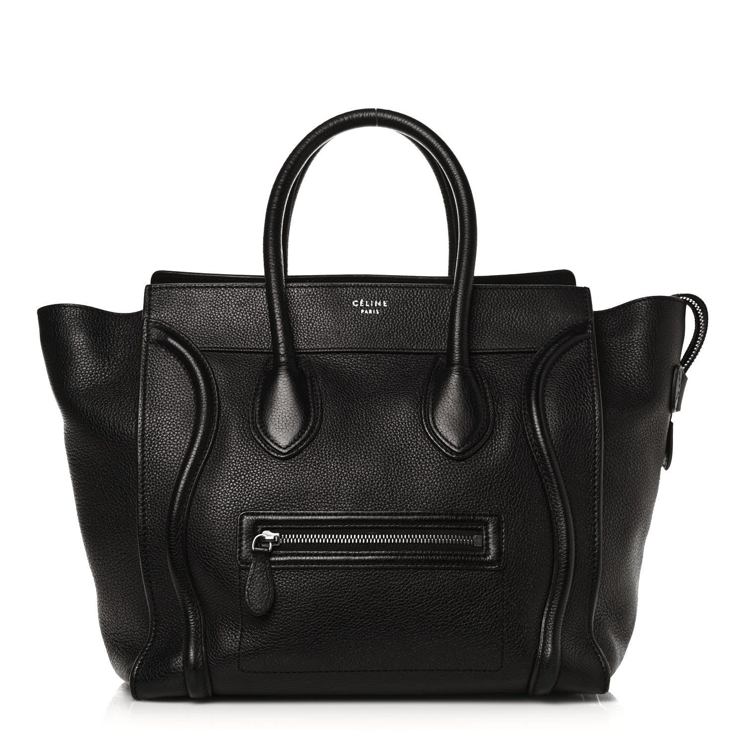 Celine Drummed Calfskin Medium Luggage Black 965077 – FASHIONPHILE