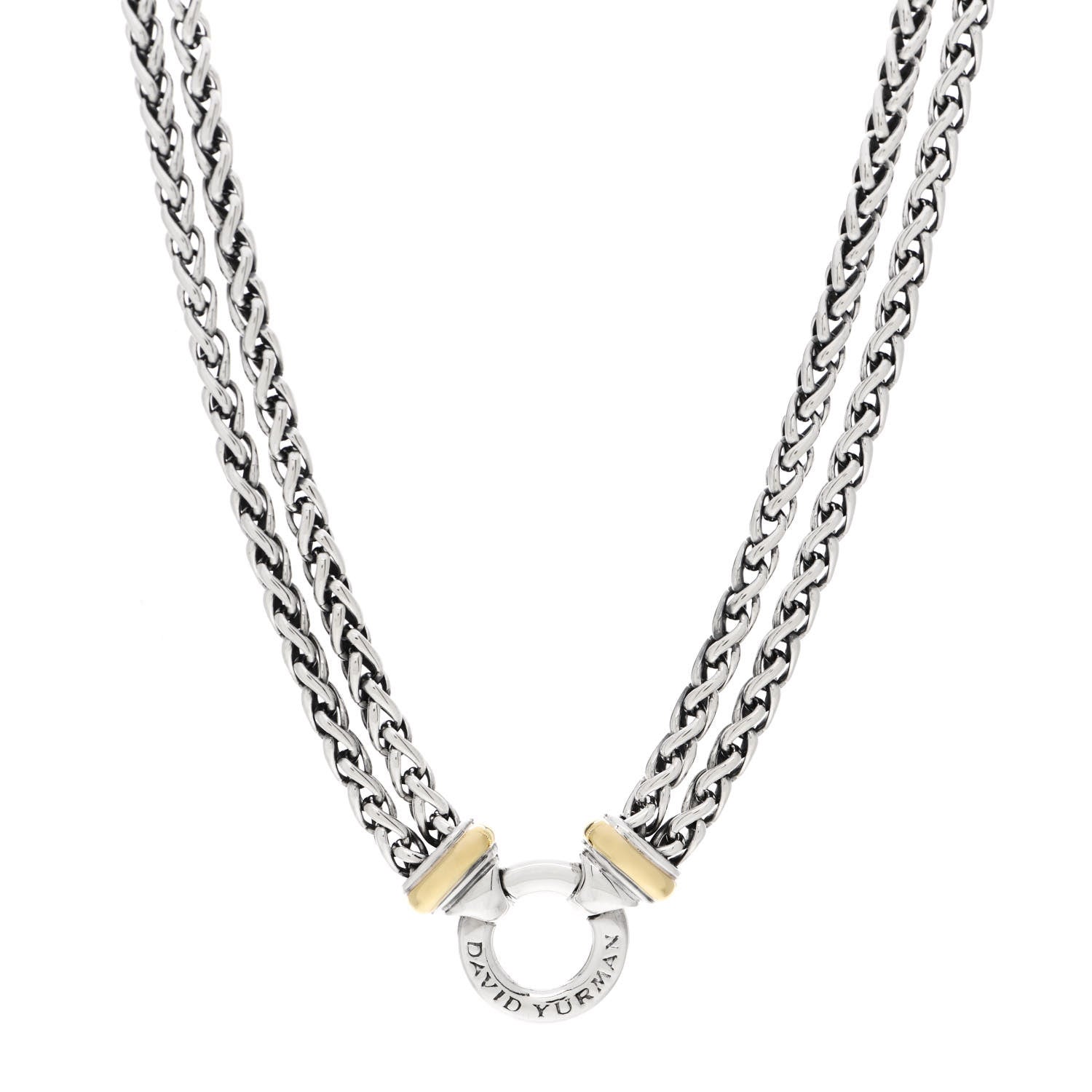 David Yurman Sterling Silver 18K Yellow Gold 8mm Double Wheat Chain ...