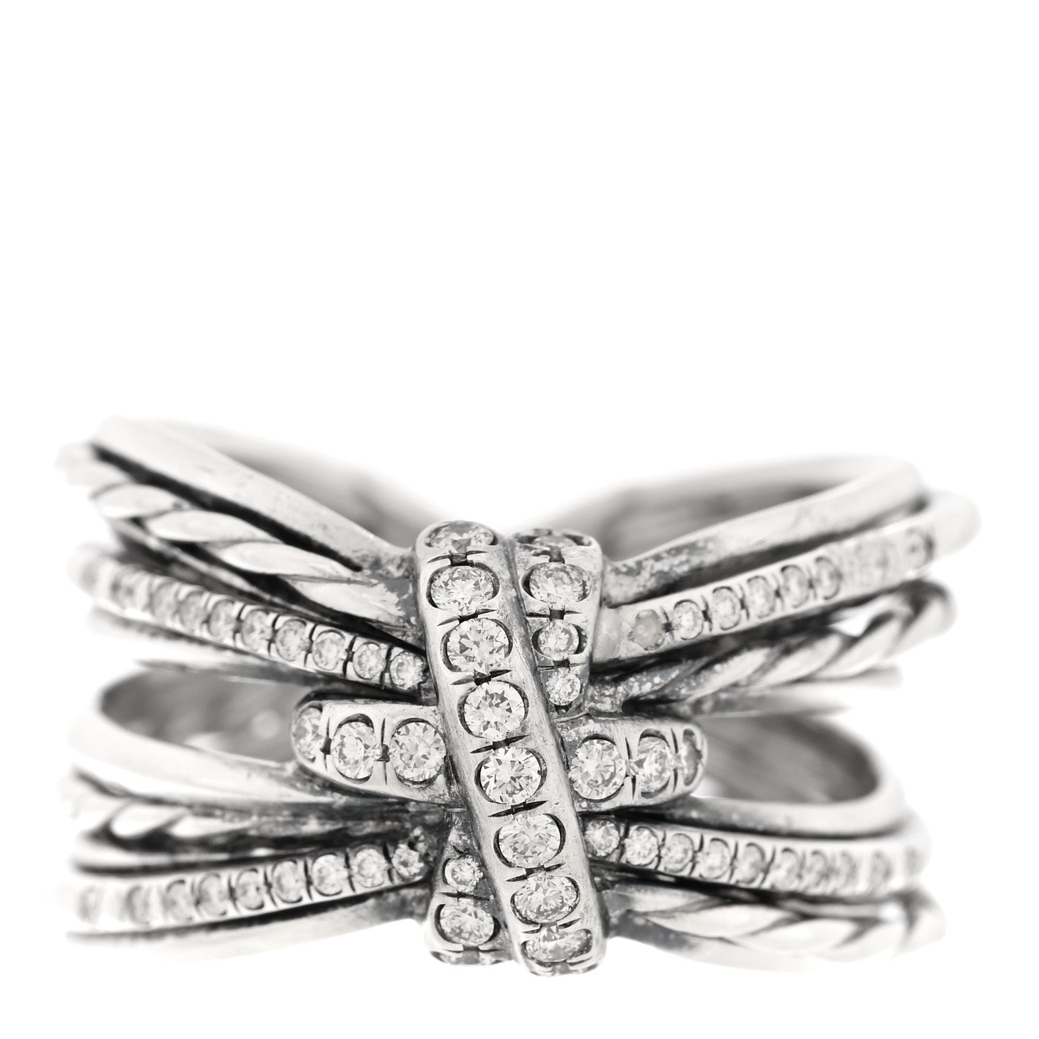 David Yurman Sterling Silver Diamond Angelika Maltese Ring 50 5.5 ...