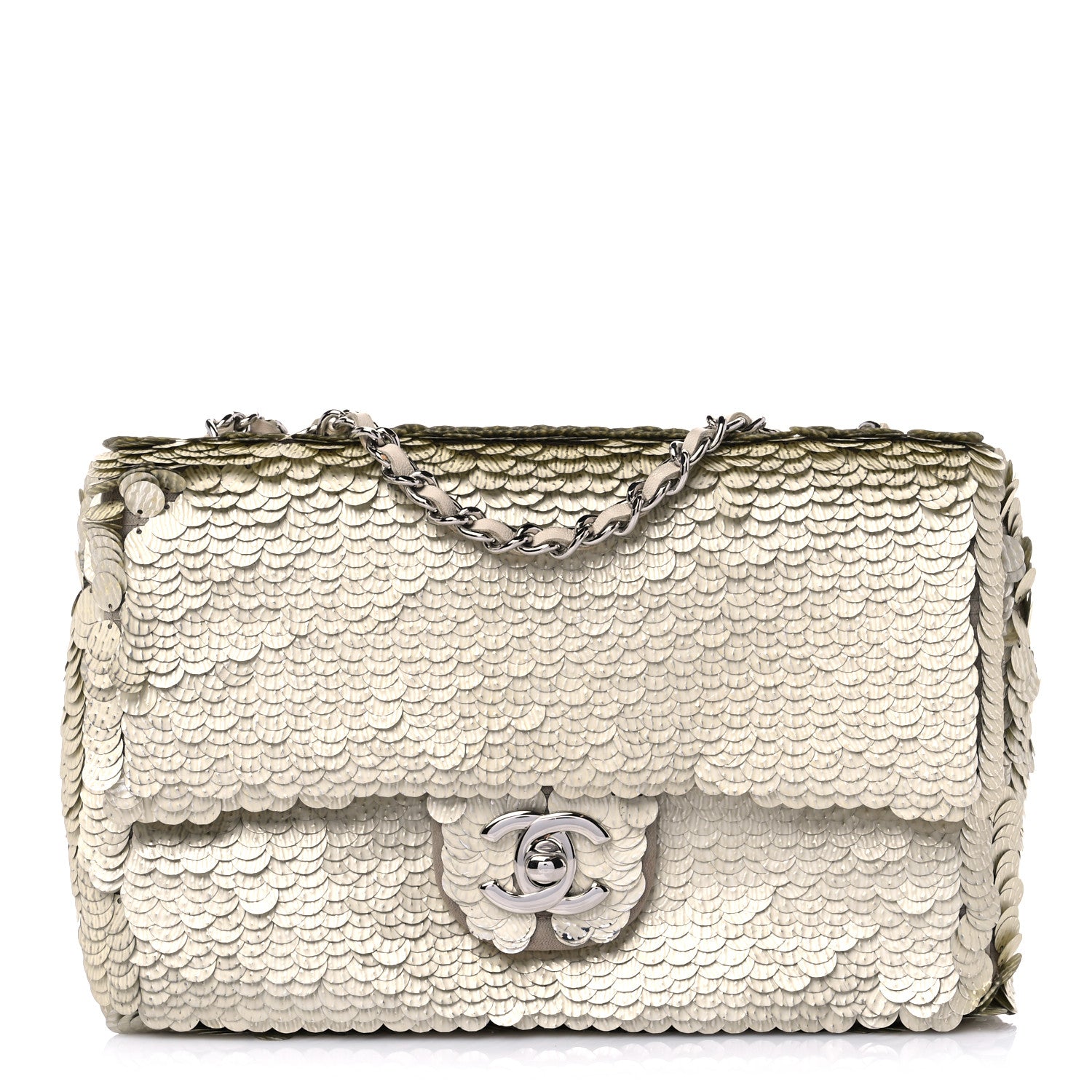 Chanel Sequin Paillette Small Flap Beige 1130053 – FASHIONPHILE