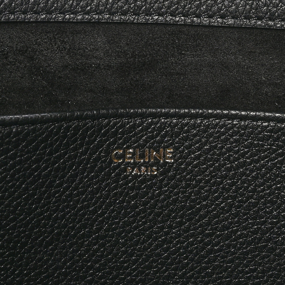 Celine Grained Calfskin Triomphe Mini Cabas Anais Black 1777889 ...