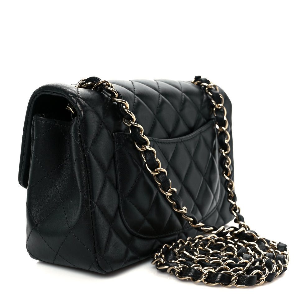 Chanel Lambskin Quilted Mini Rectangular Flap Black 1784458 – FASHIONPHILE