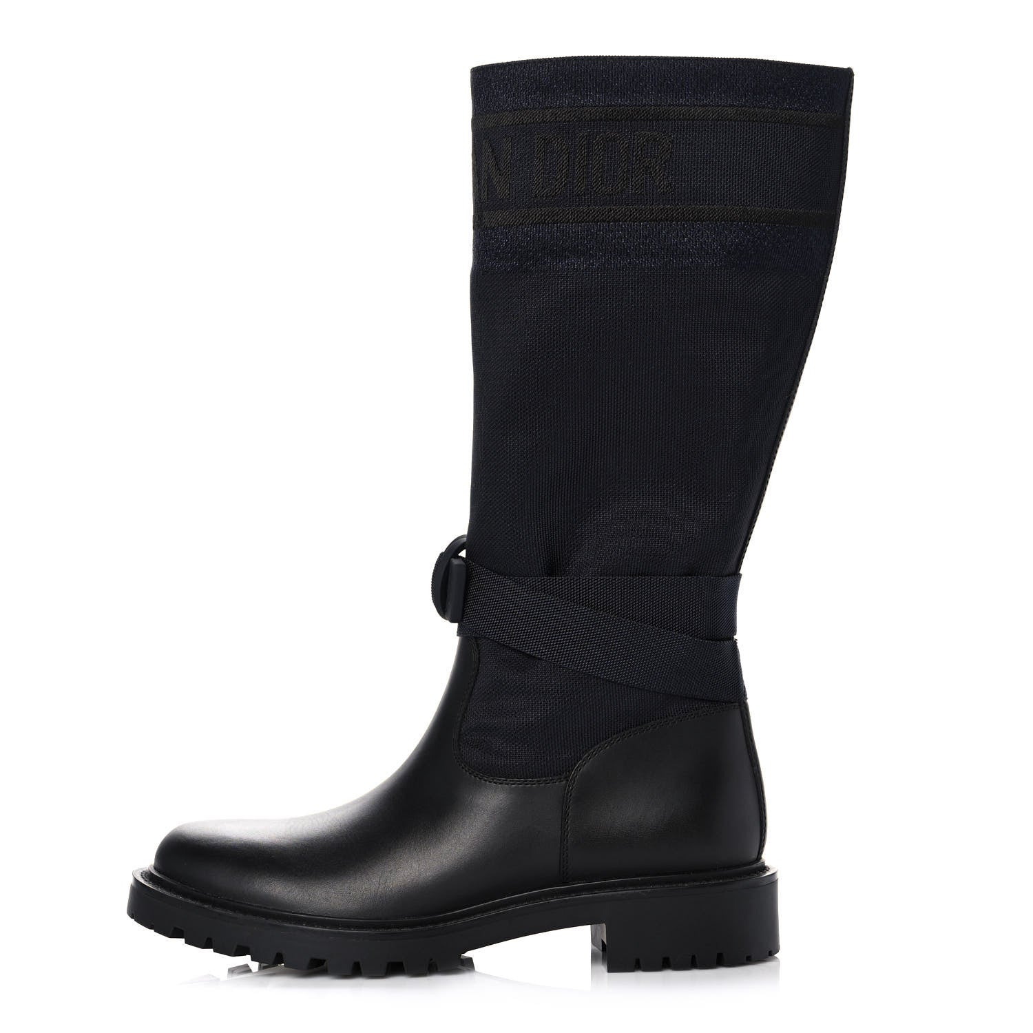 Christian Dior Technical Fabric Calfskin D-Major Boots 37 Black Blue ...
